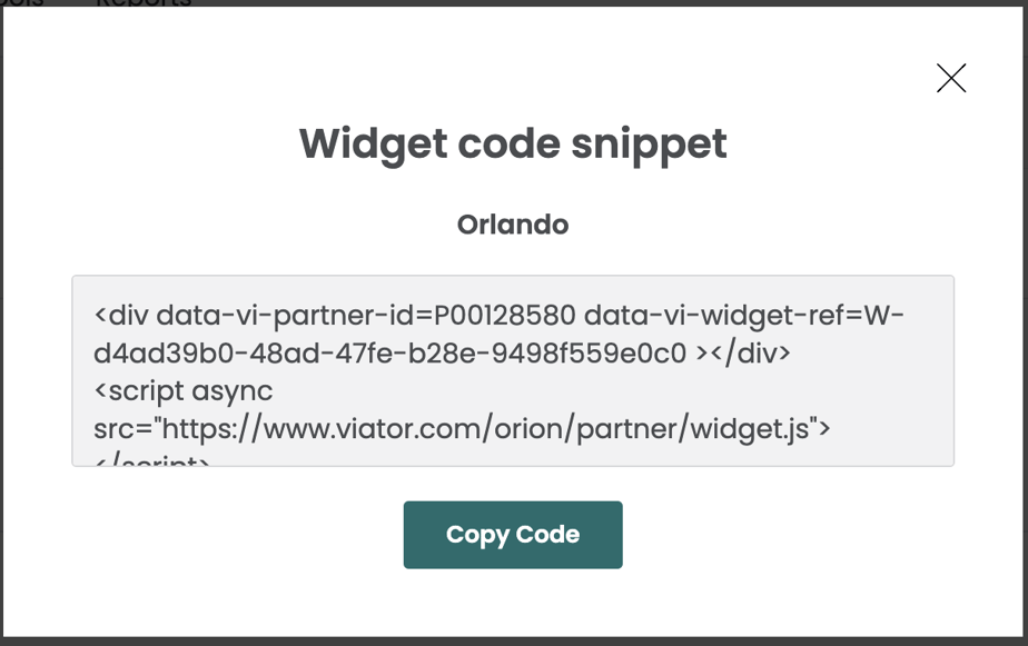 Adding a Viator tile to your HomePage