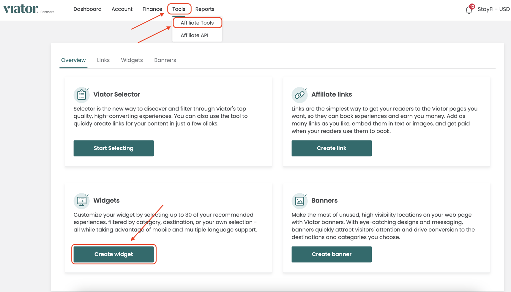 Adding a Viator tile to your HomePage